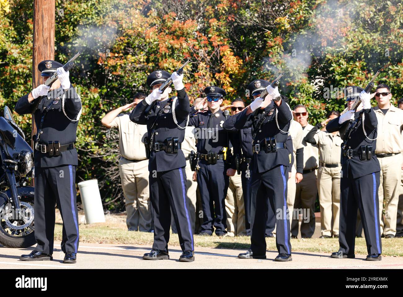 Members of the Plano Police Honor Guard during the funeral of ...