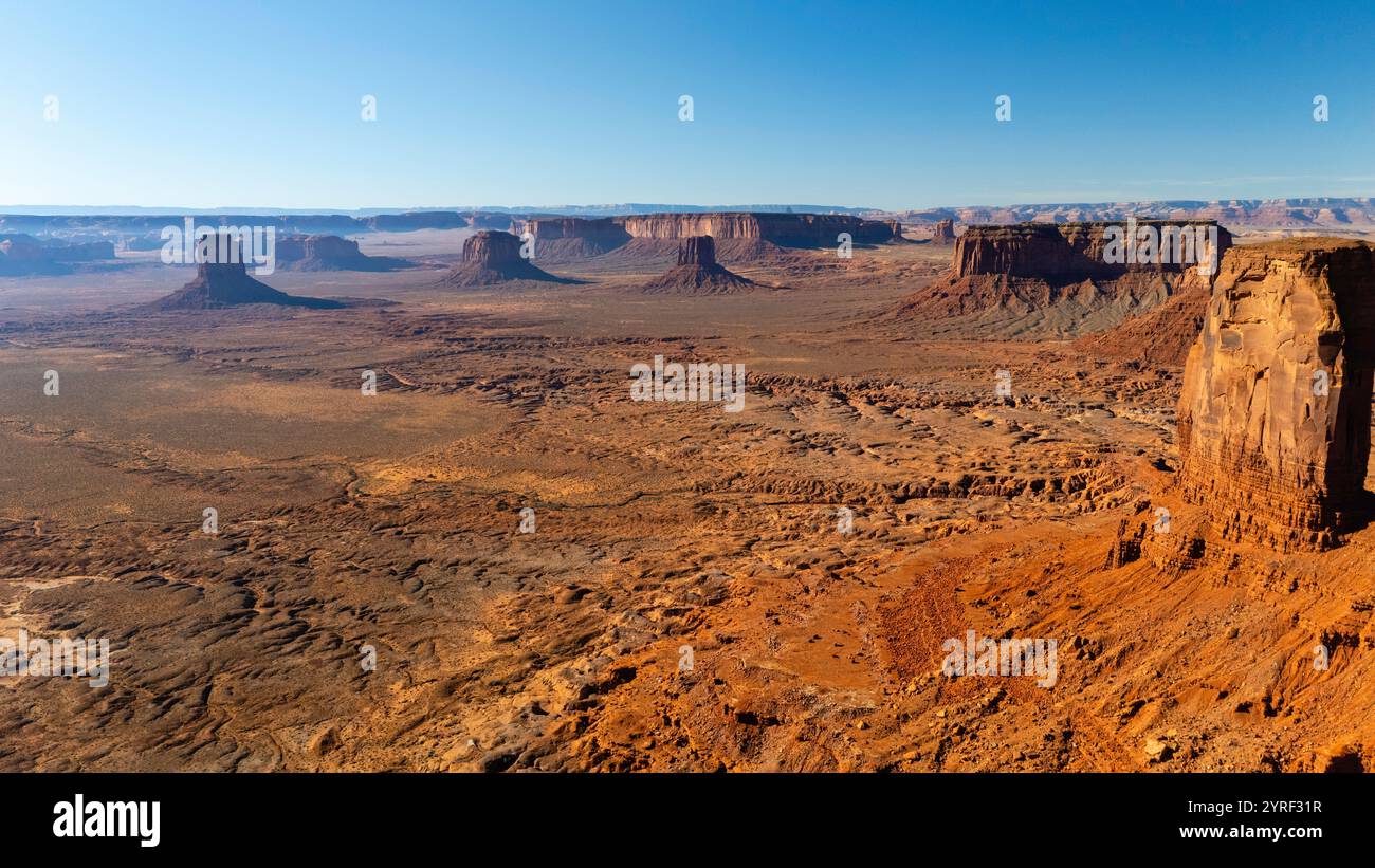 Aerial photograph of Monument Valley Tribal Park, near Gouldings ...