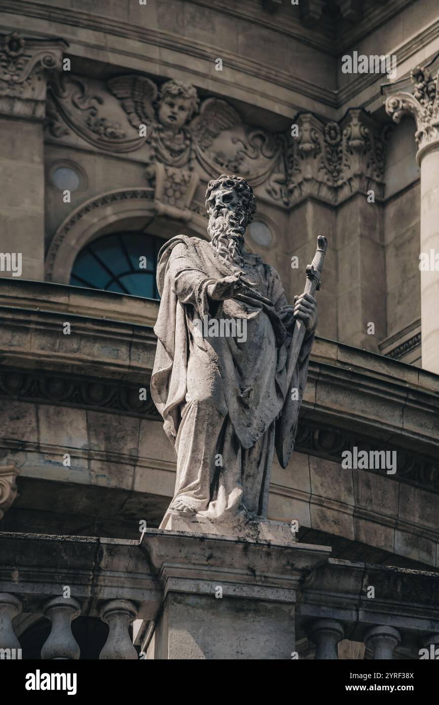 The statues of St. Stephen’s Cathedral in Budapest exemplify detailed ...