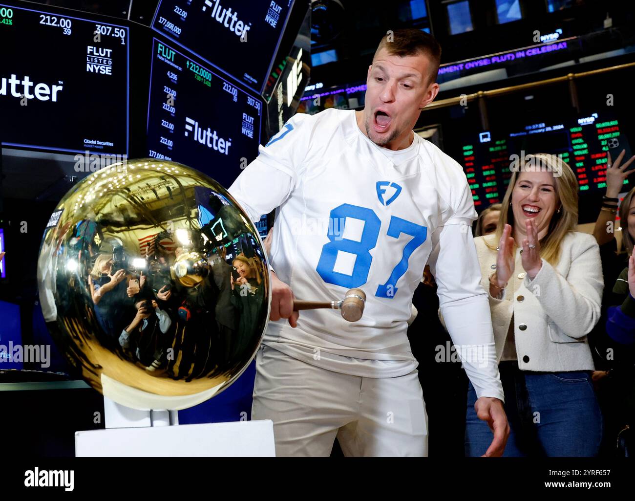 New York, United States. 29th Jan, 2024. Flutter CEO Peter Jackson and ...