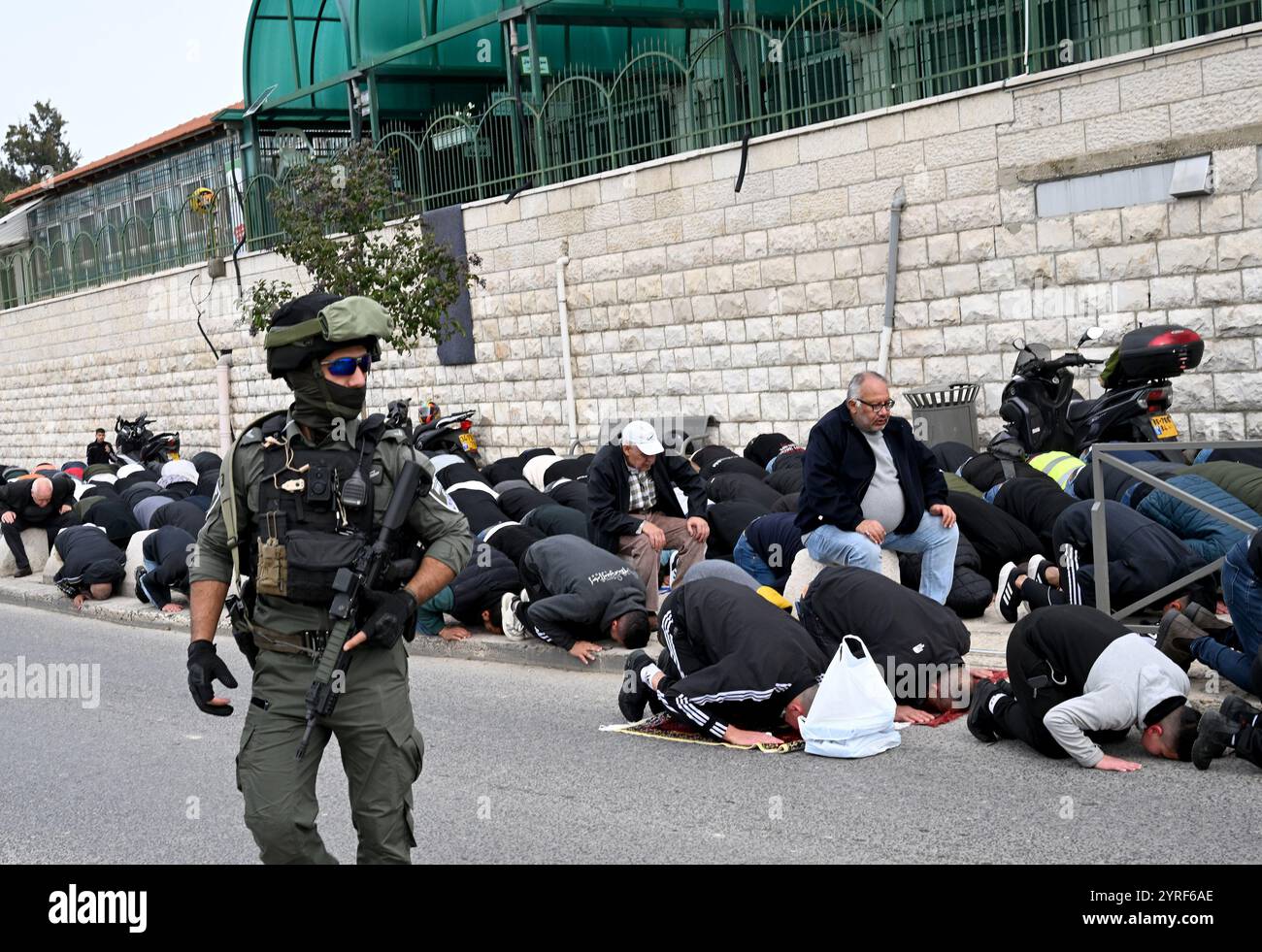 East Jerusalem, Israel. 23rd Feb, 2024. Israeli border police patrol as ...