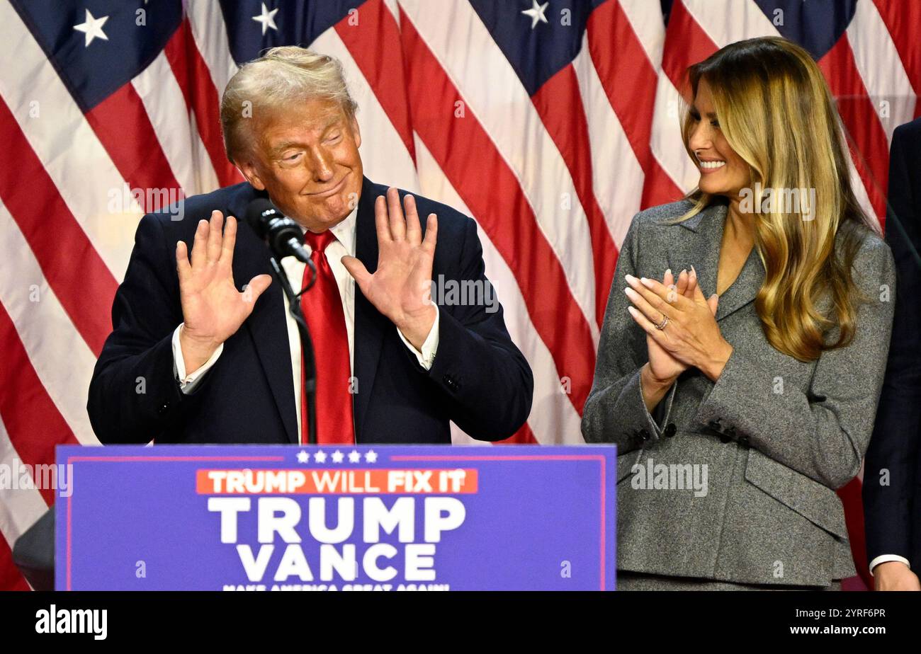 Donald and melania election night 2024 hi-res stock photography and ...