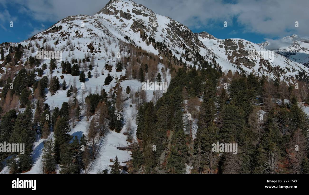 Snow Alp forest mountain range landscape Stock Photo - Alamy