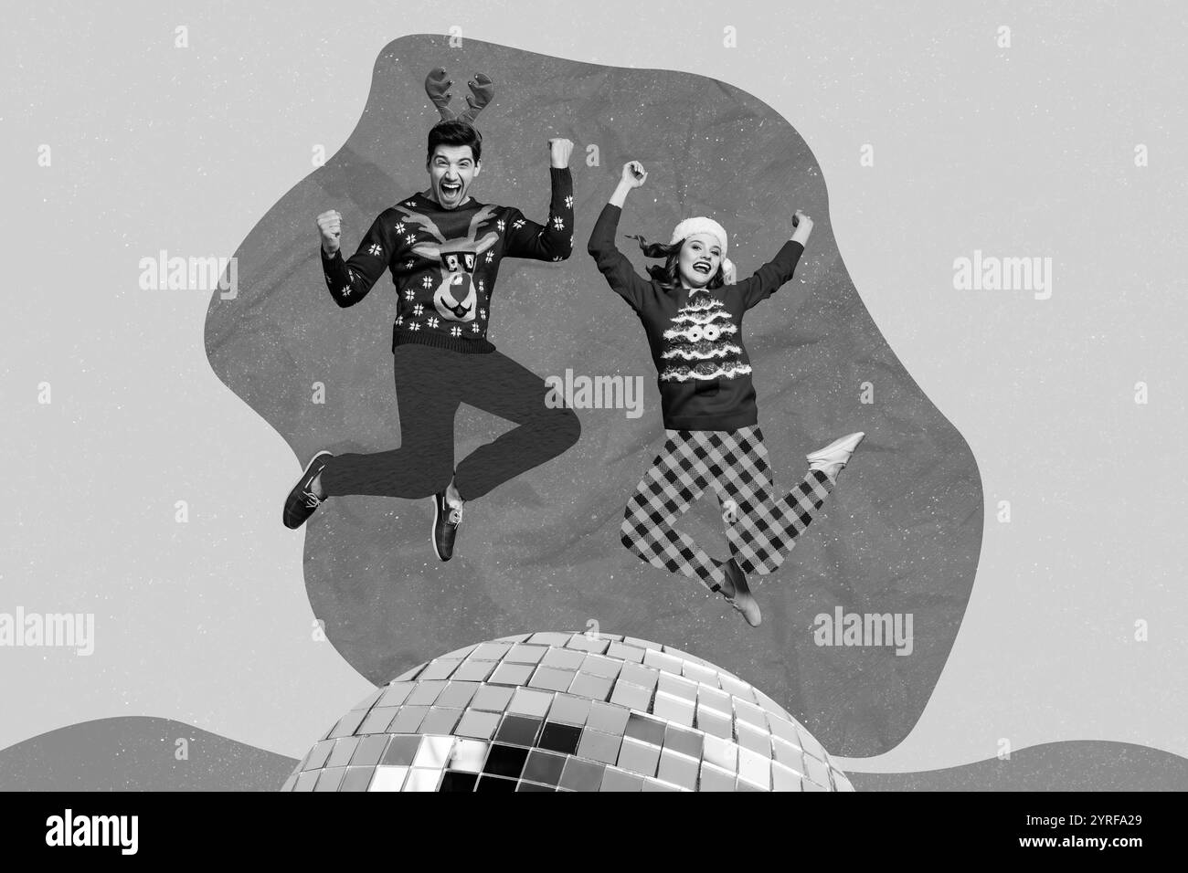 Creative photo 3d collage artwork postcard poster brochure of young ...