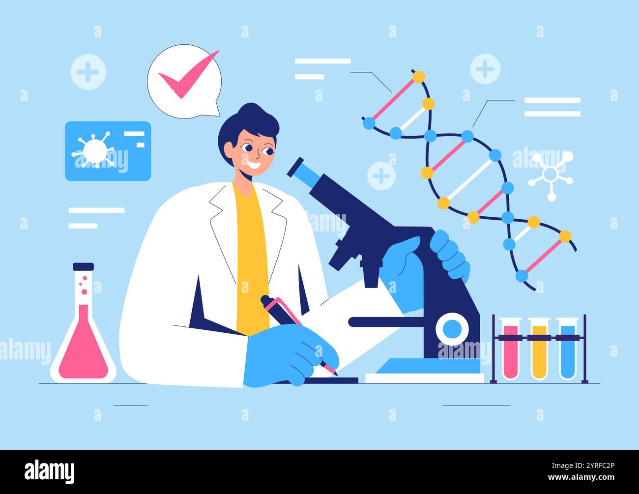 Biomarkers Vector Illustration featuring Biomarker DNA Biology Evidence ...
