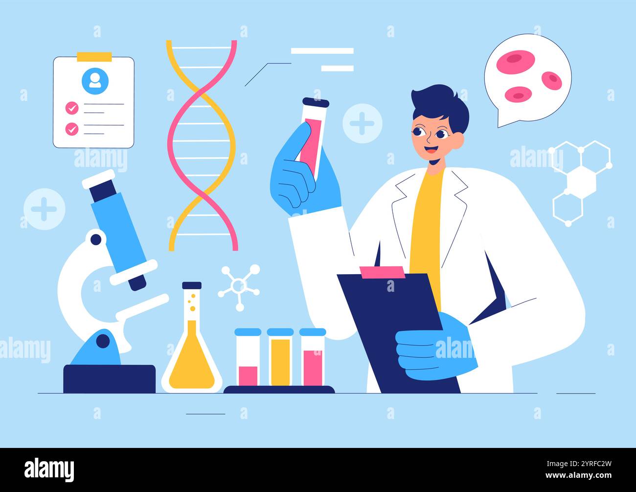 Biomarkers Vector Illustration featuring Biomarker DNA Biology Evidence ...