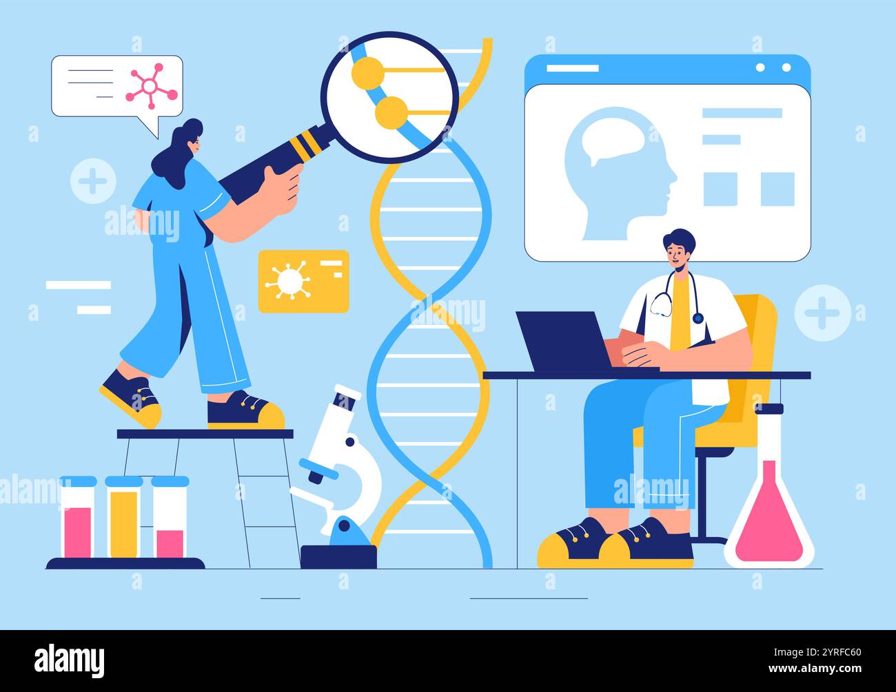 Biomarkers Vector Illustration featuring Biomarker DNA Biology Evidence ...