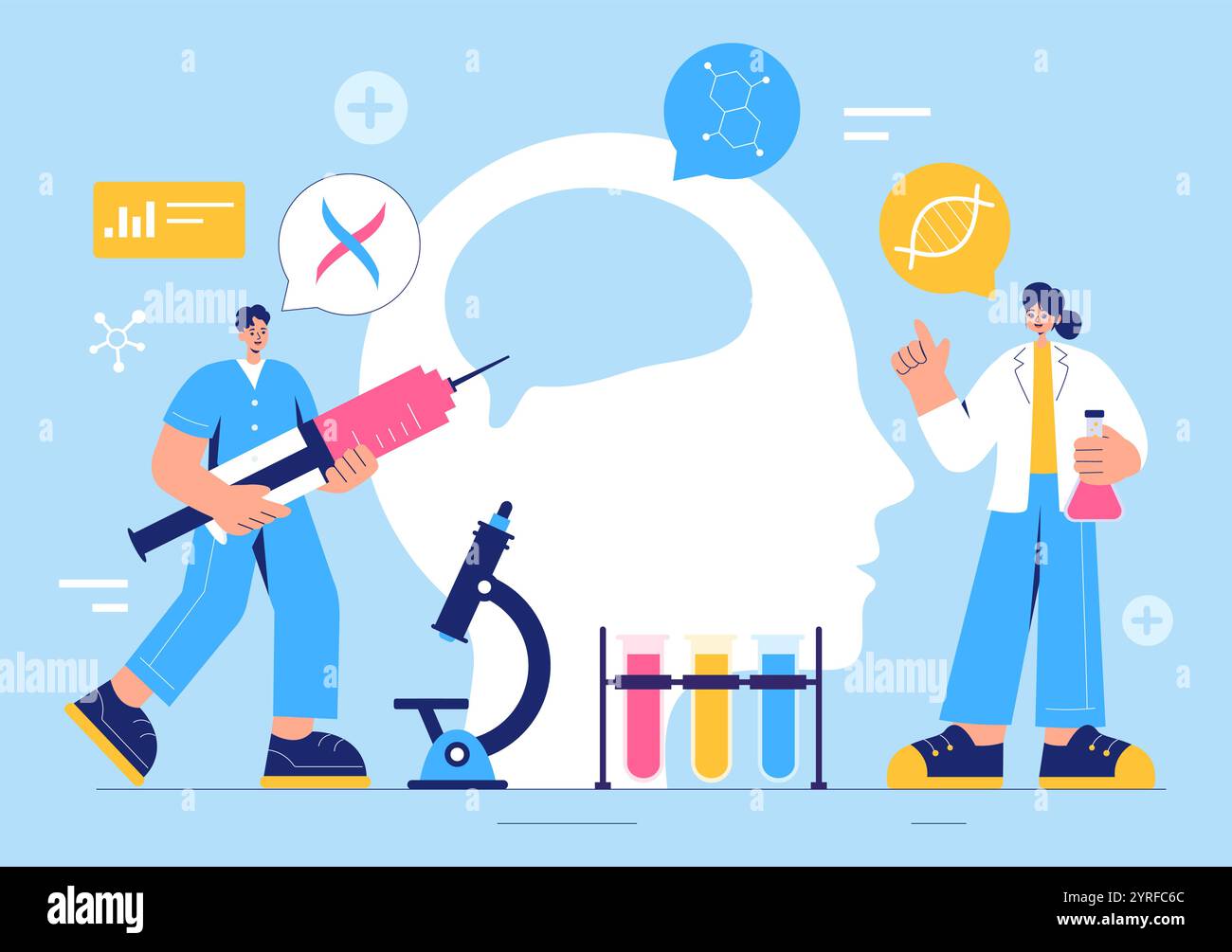 Biomarkers Vector Illustration featuring Biomarker DNA Biology Evidence ...