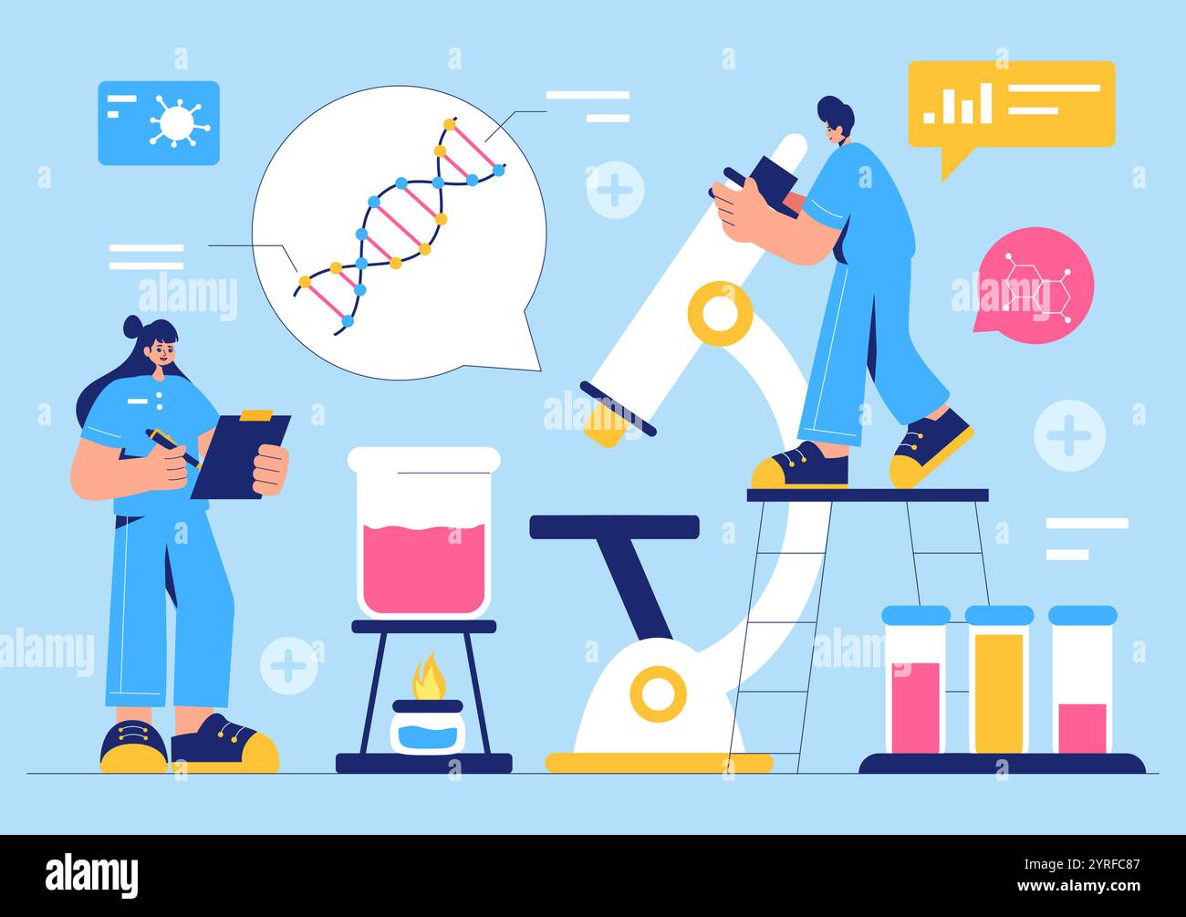 Biomarkers Vector Illustration featuring Biomarker DNA Biology Evidence ...