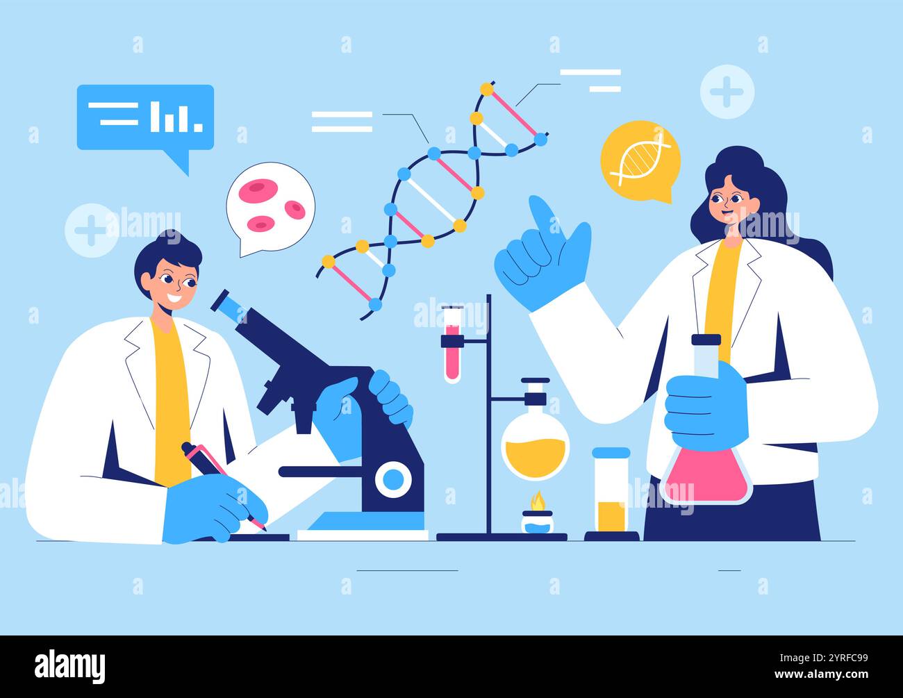 Biomarkers Vector Illustration featuring Biomarker DNA Biology Evidence ...