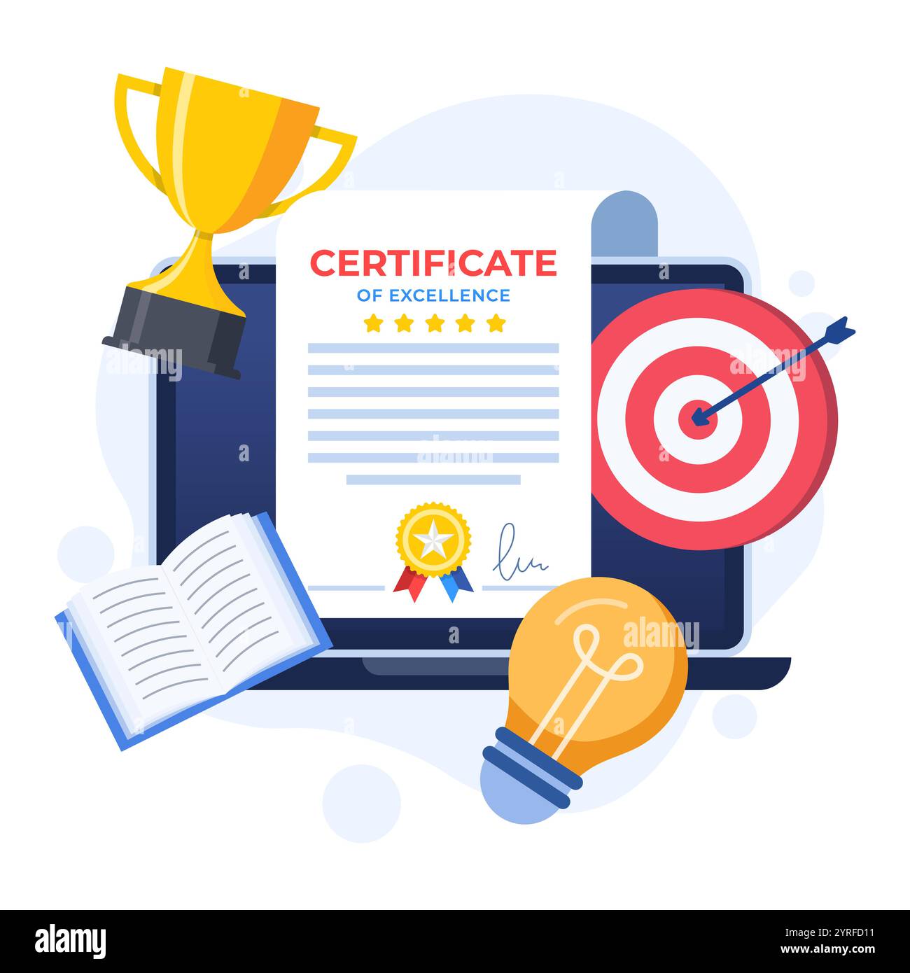 Certificate concept flat illustration vector template, Award, Prize and ...
