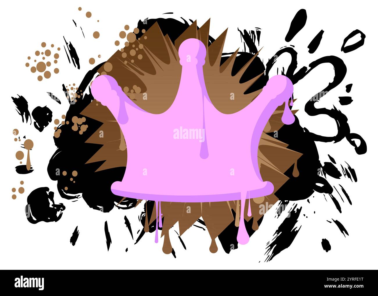 Crown graffiti. Abstract modern street art decoration performed in ...