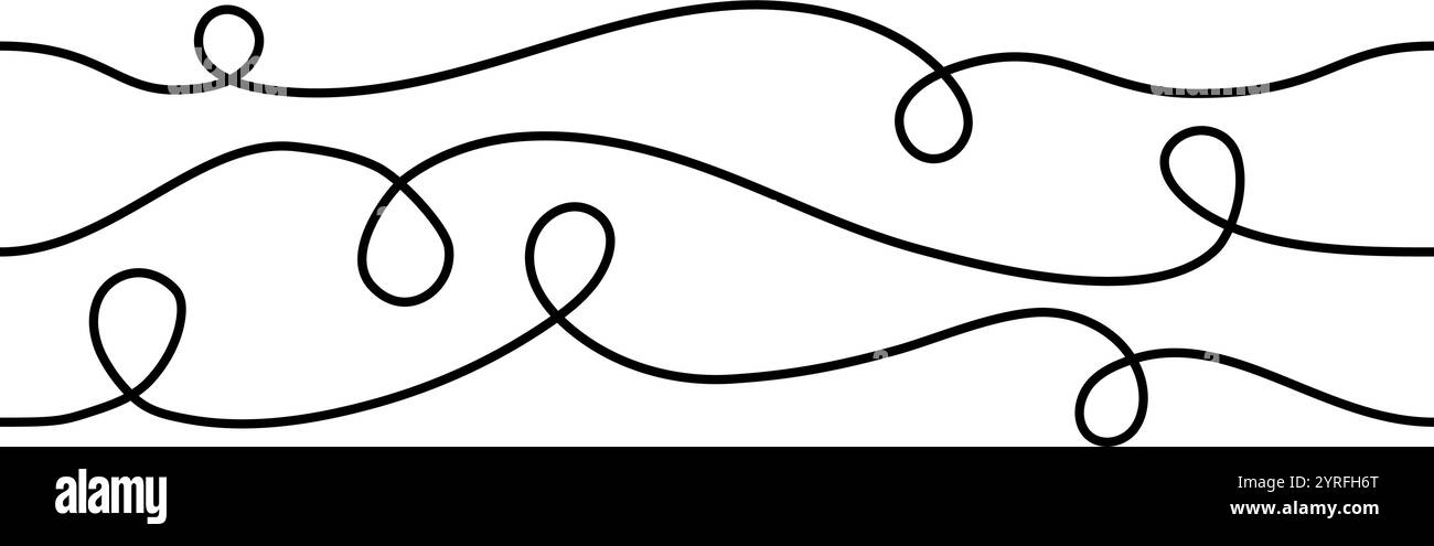 Seamless thin squiggle line set. Wavy wiggle stripe pattern collection ...
