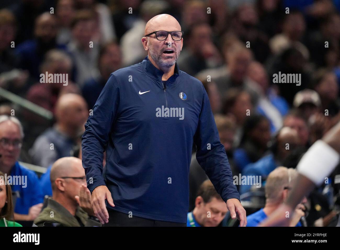 Dallas Mavericks head coach Jason Kidd looks on during the first half ...