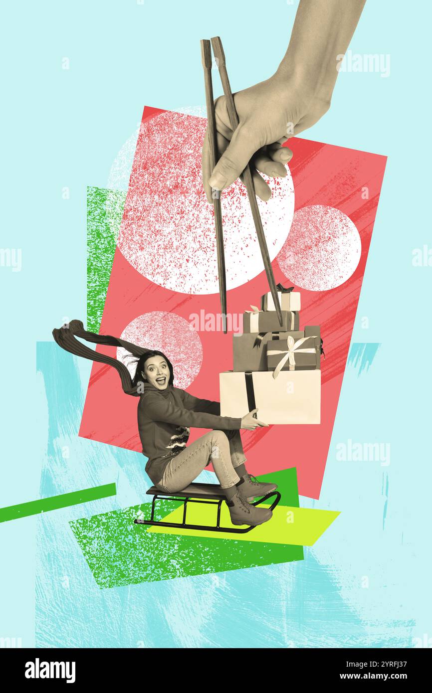 Composite sketch image design trend artwork collage of xmas holiday ...