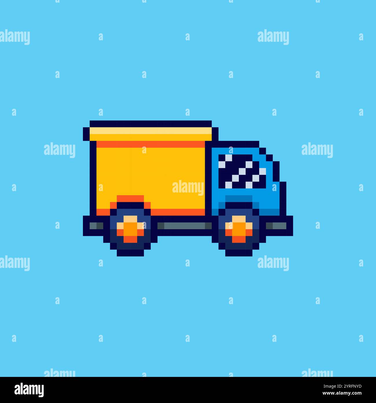 Pixel art Delivery Truck game asset design Stock Vector Image & Art - Alamy
