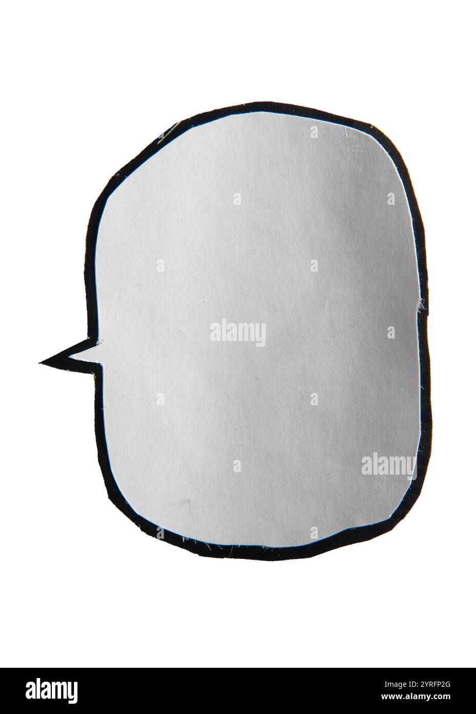 Comic book speech balloon created from magazine paper on white ...