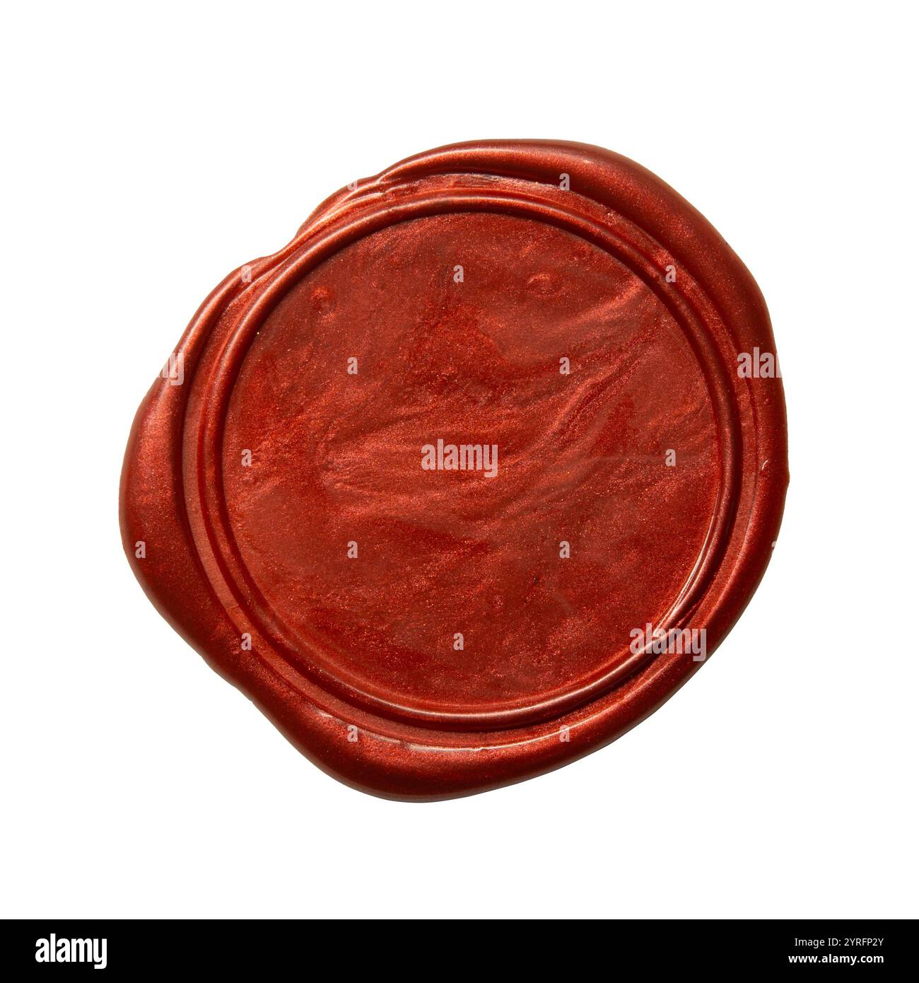 Red vintage wax seal stamp on white background with clipping path Stock ...