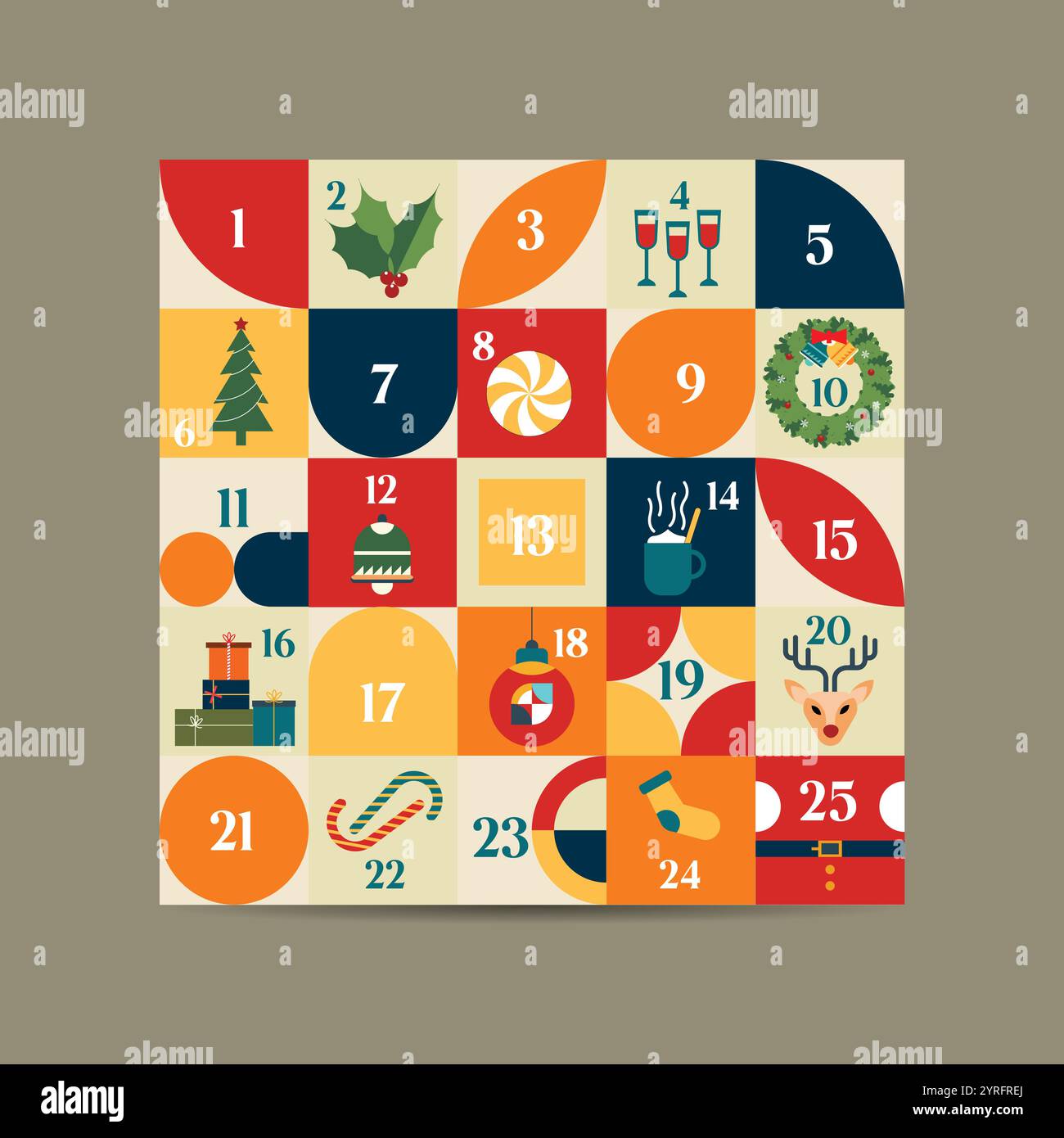 Advent calendar in geometric flat illustration Stock Vector Image & Art - Alamy