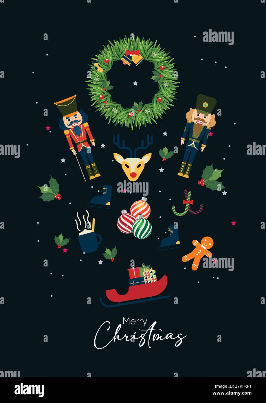 Simple merry christmas art Stock Vector Images - Alamy