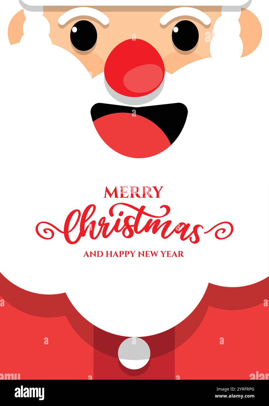 Minimal Portrait of Santa Claus with Merry Christmas and Happy New Year ...