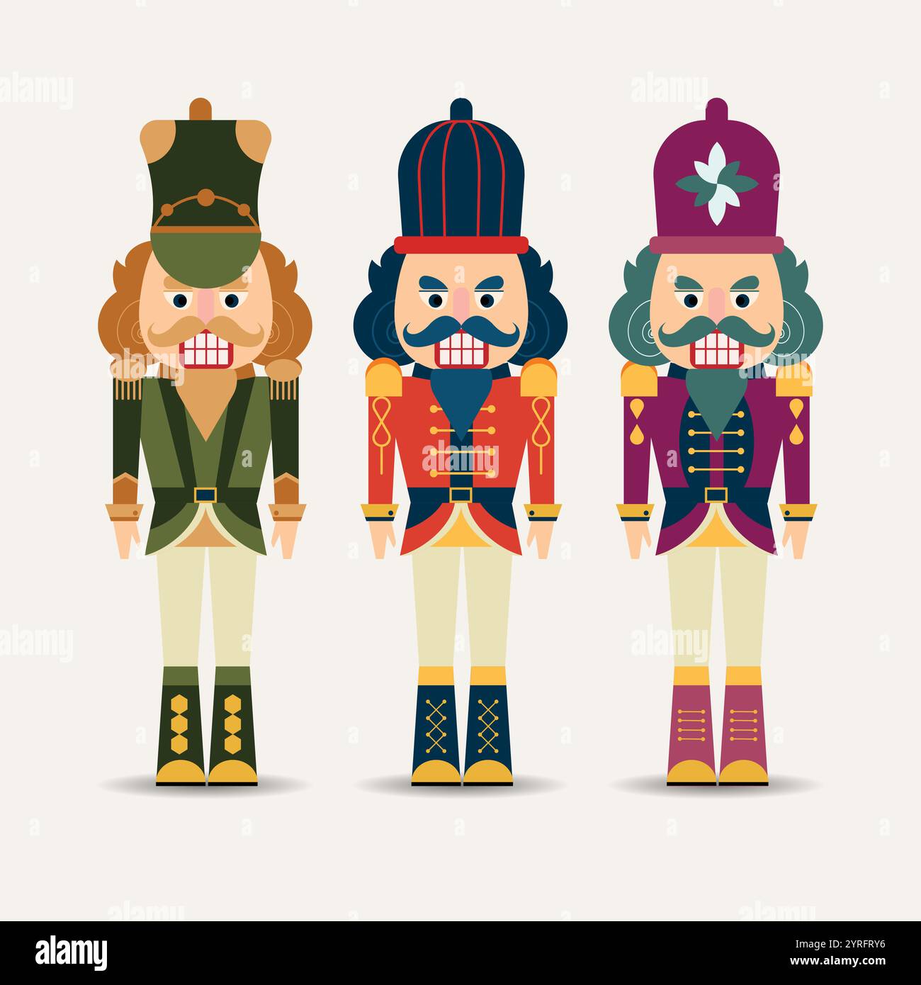 Set of Christmas nutcracker toy soldier traditional figurine Stock ...