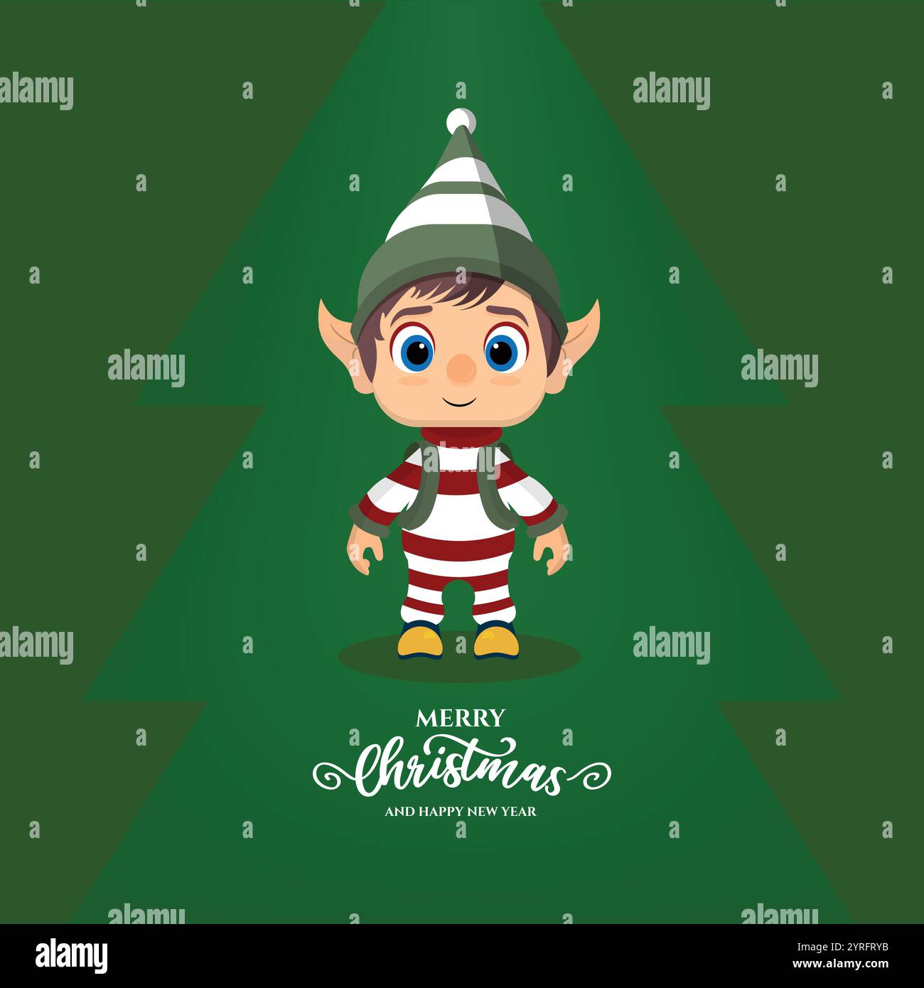 Flat Illustration of a Christmas Elf Stock Vector Image & Art - Alamy