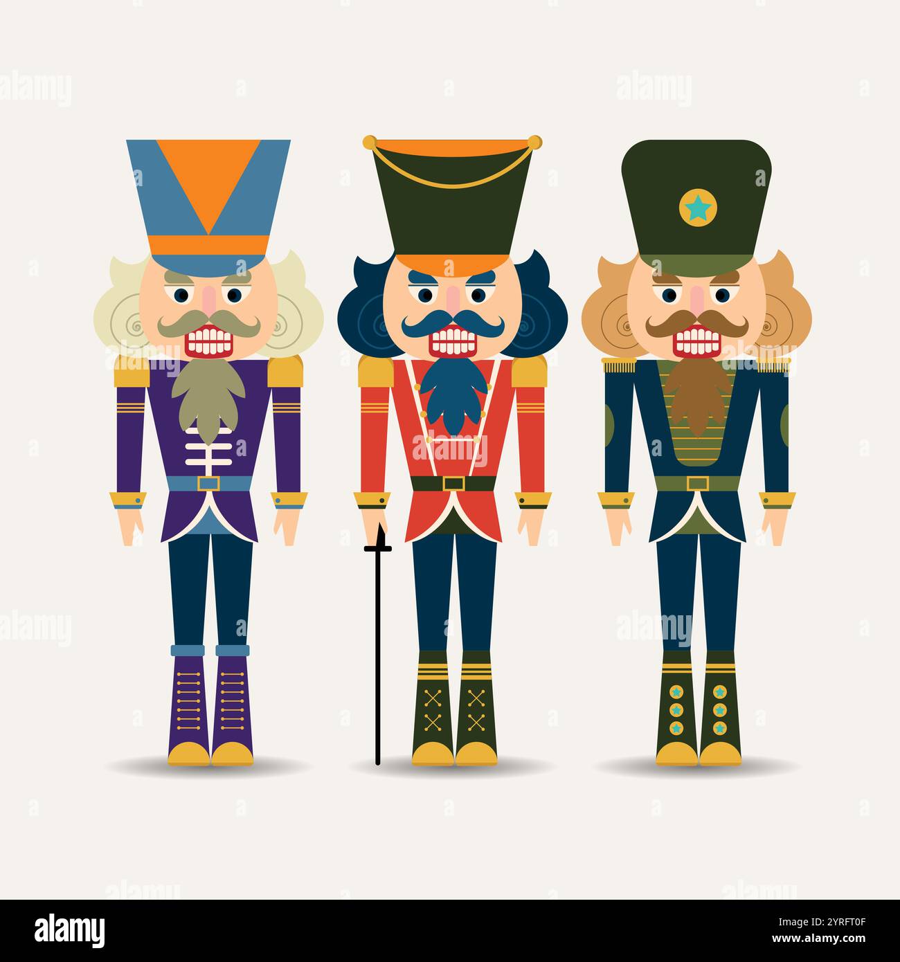 Collection set of Christmas nutcracker toy soldier traditional figurine ...