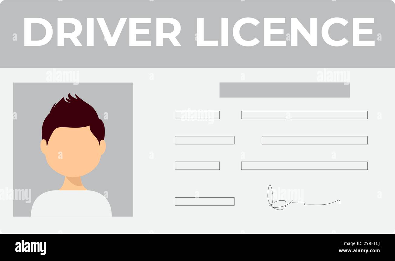 Man driver license plastic card template. Id card. Vector stock ...