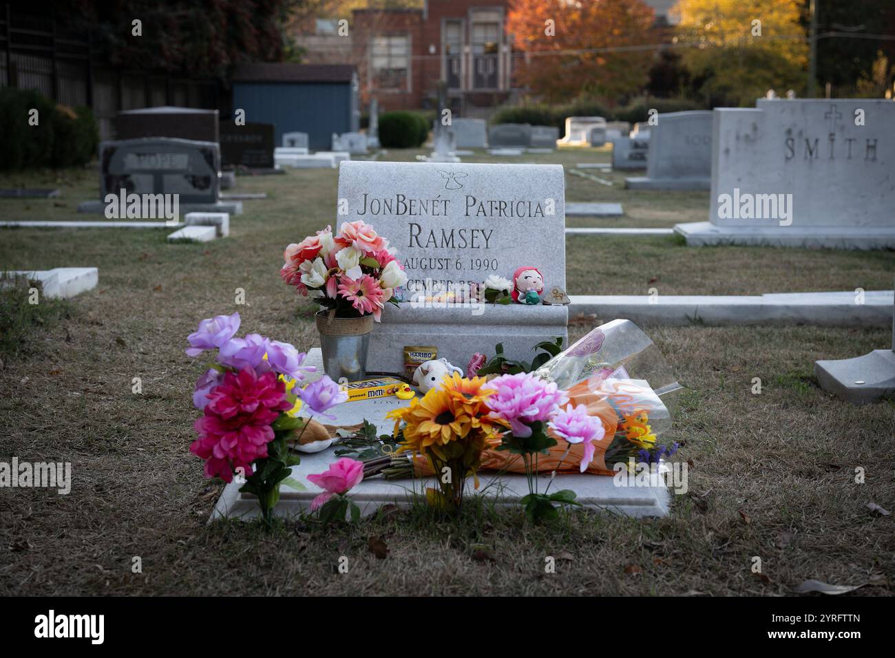 Marietta, Georgia, USA. 3rd Dec, 2024. Flowers decorate grave of ...