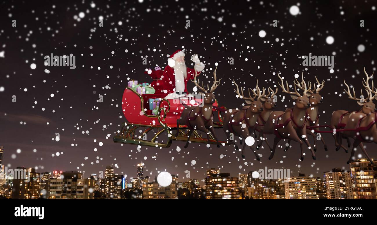 Animation snow falling over people hi-res stock photography and images ...