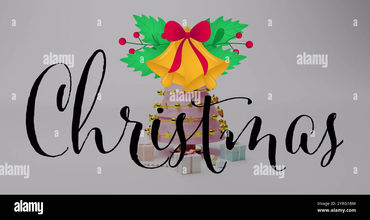 Image of christmas greetings text and decorations Stock Photo - Alamy