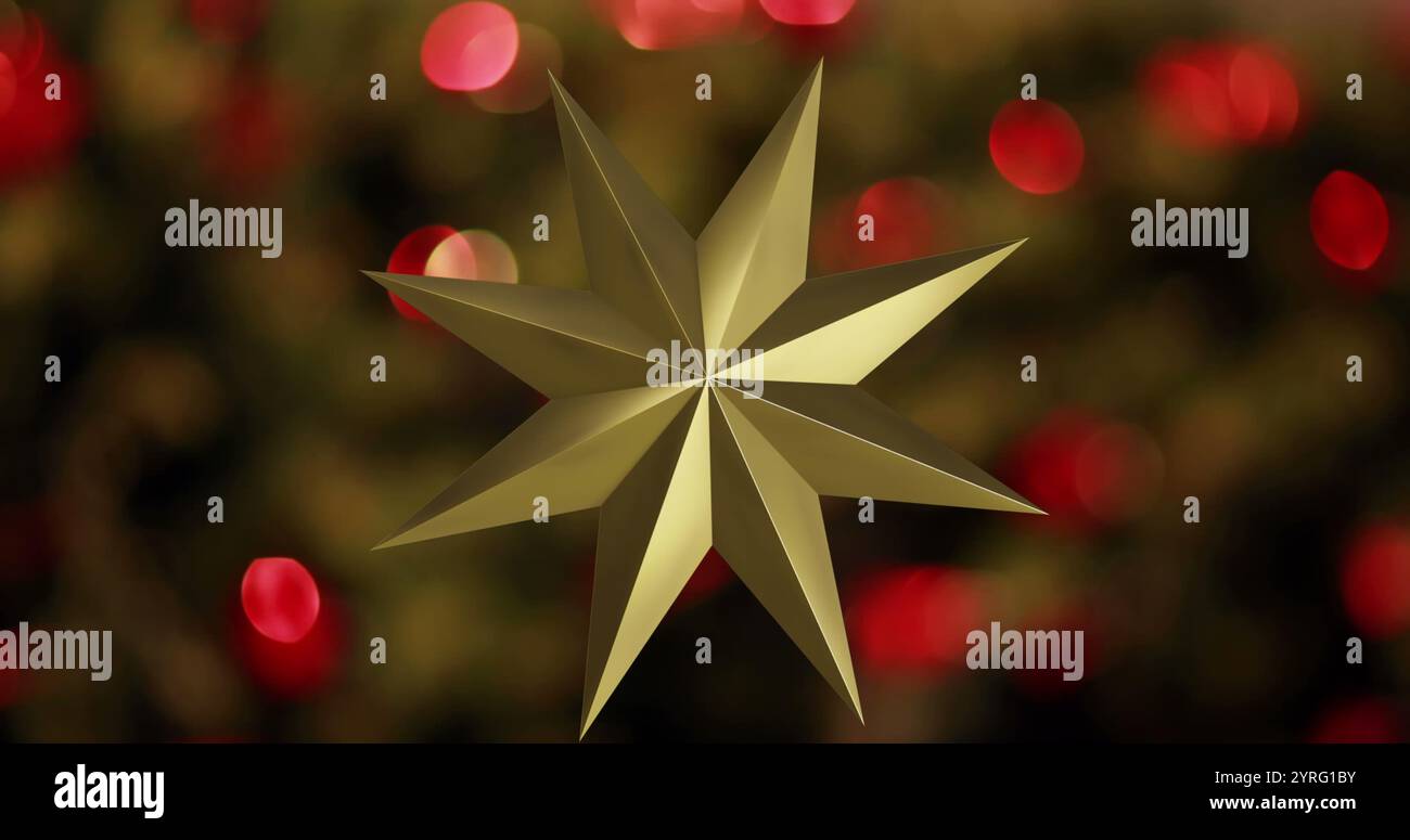 Image of star over light spots on black background Stock Photo - Alamy