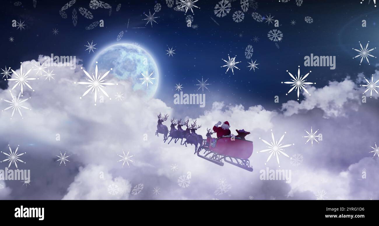 Animation santa sleigh snow falling hi-res stock photography and images ...