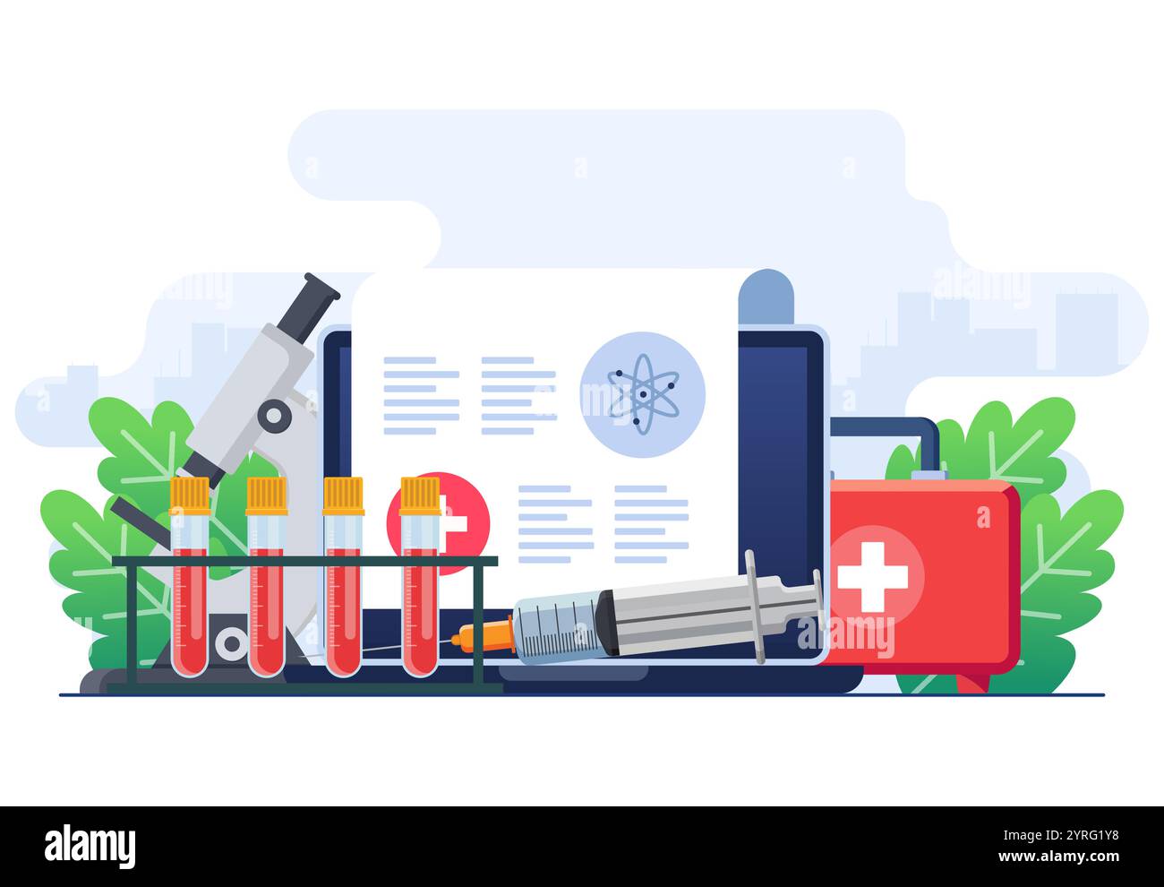 Examining blood samples in the laboratory, Medical research, Health ...