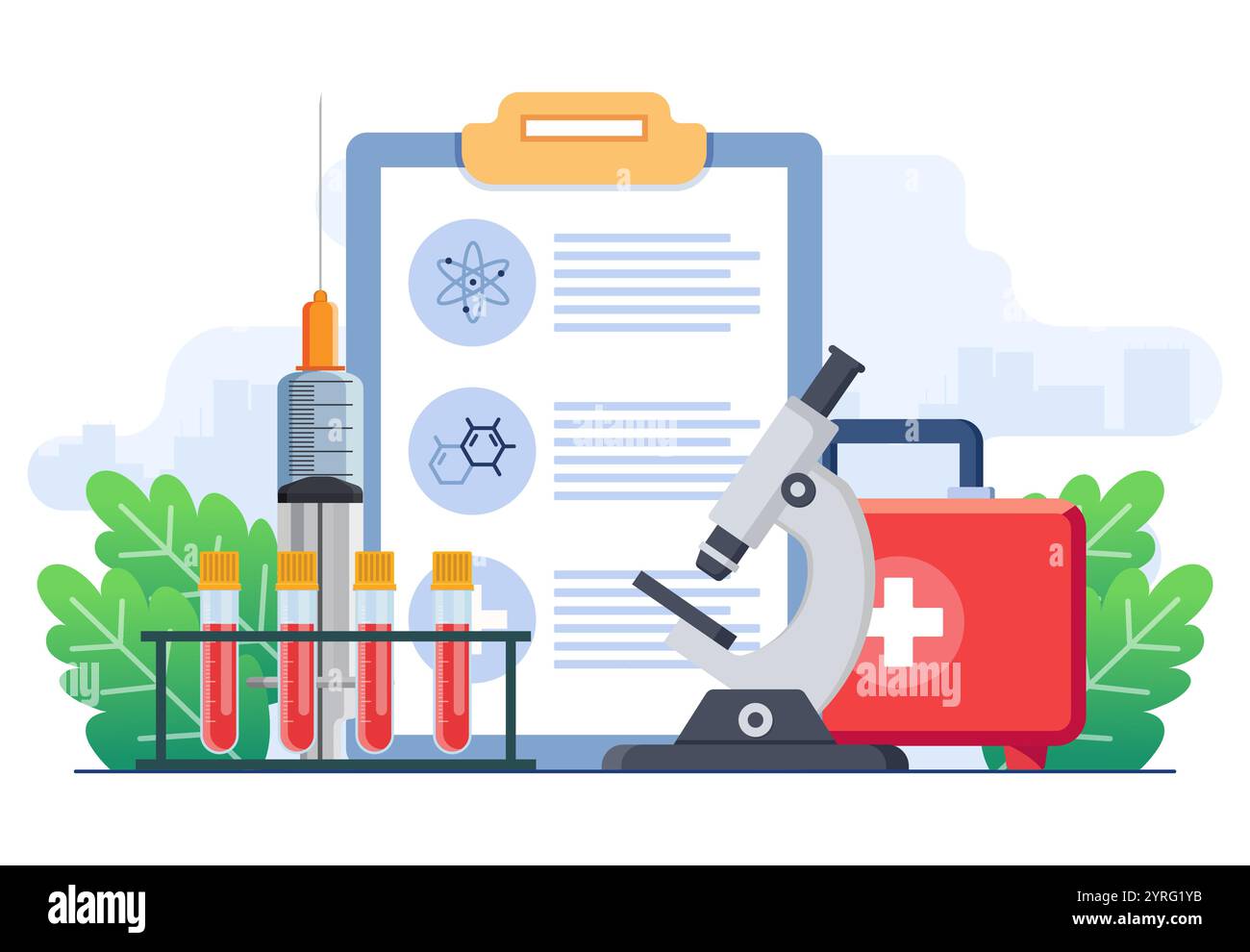 Medical test concept flat vector illustration, Health screening for ...