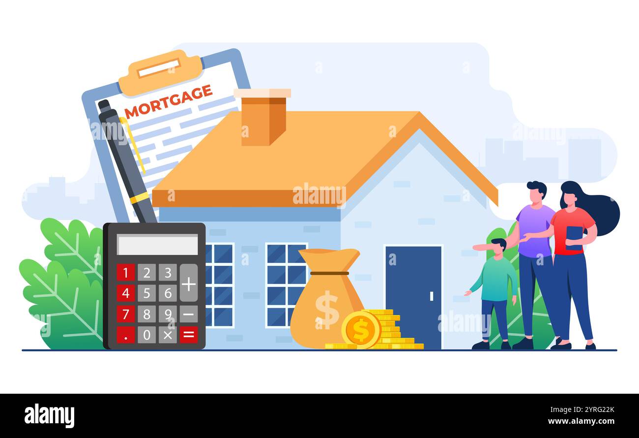 Bank mortgage buying home Stock Vector Images - Alamy