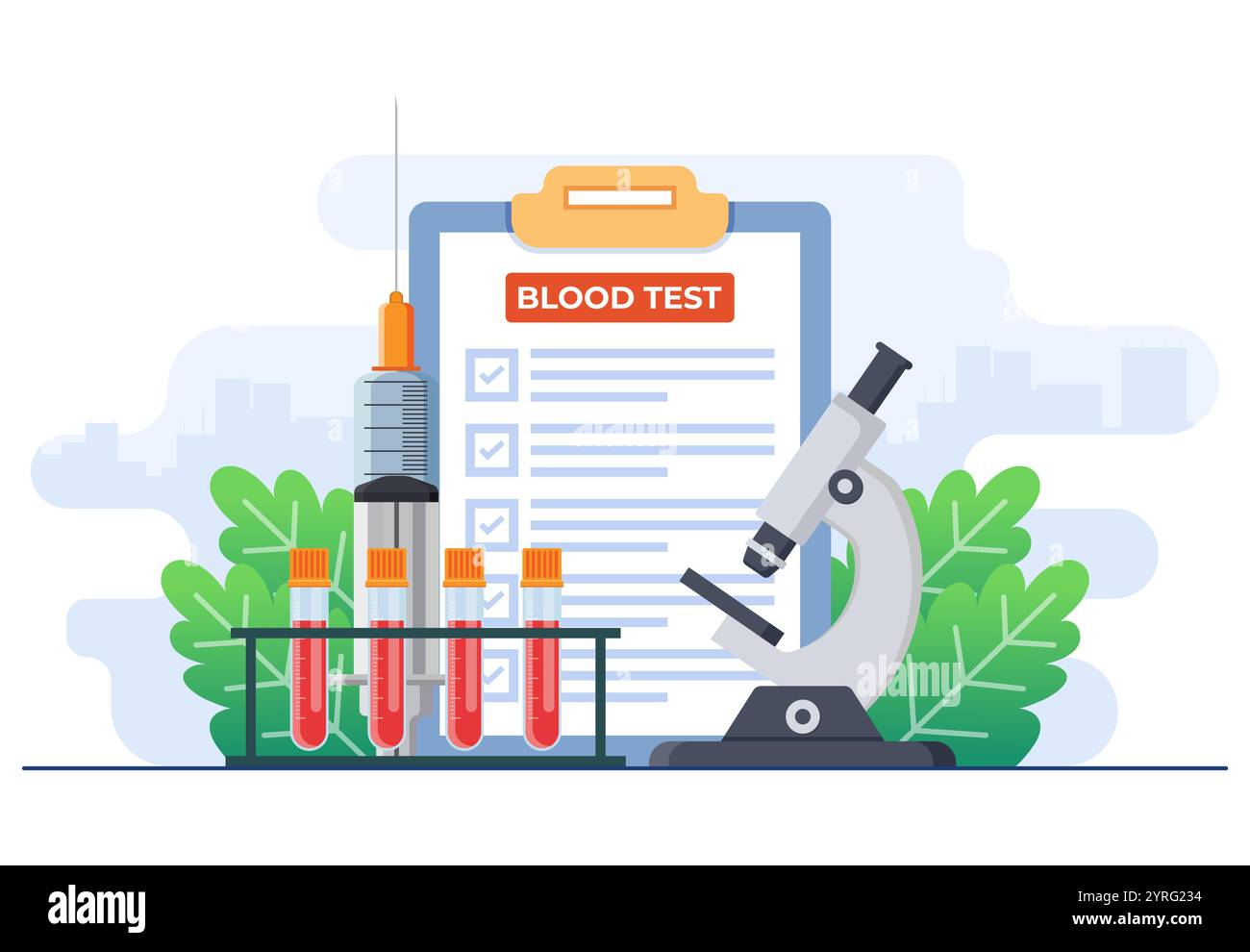Medical test concept flat vector illustration, Health screening for ...