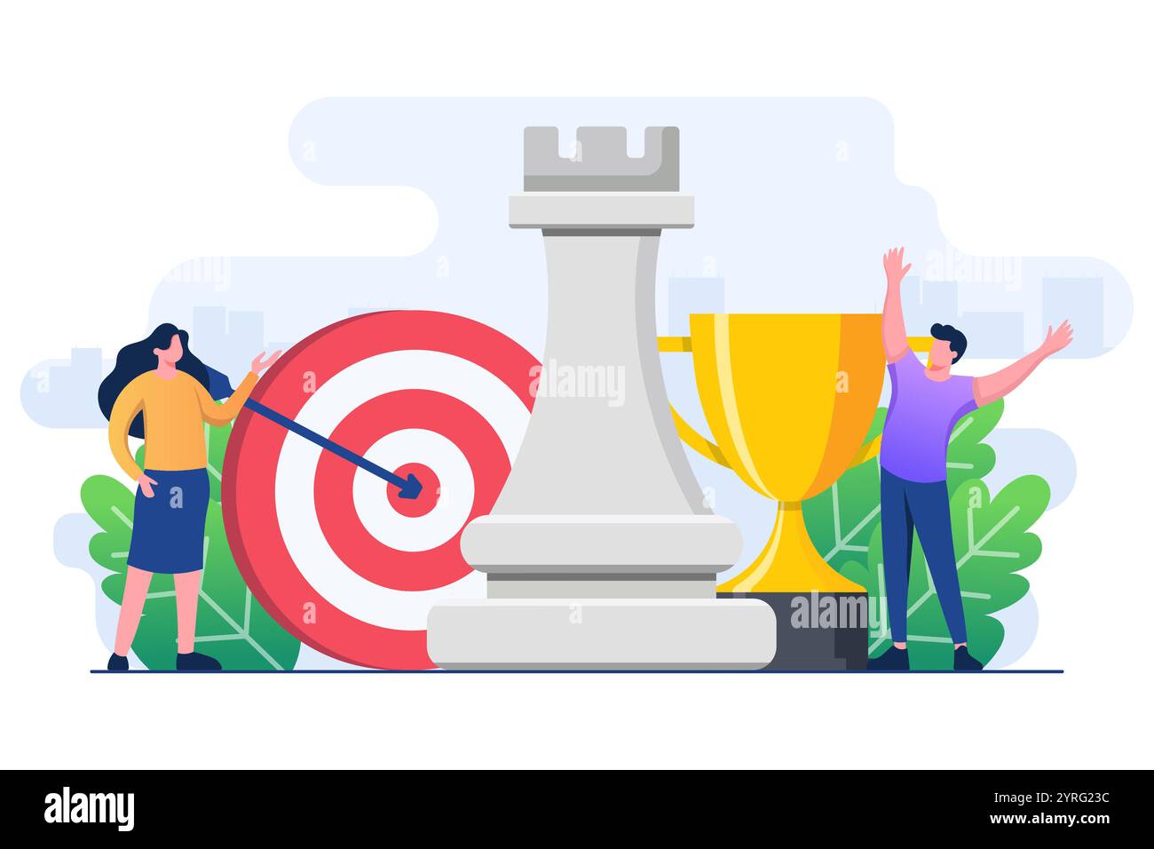 Business and marketing strategy concept flat vector illustration ...