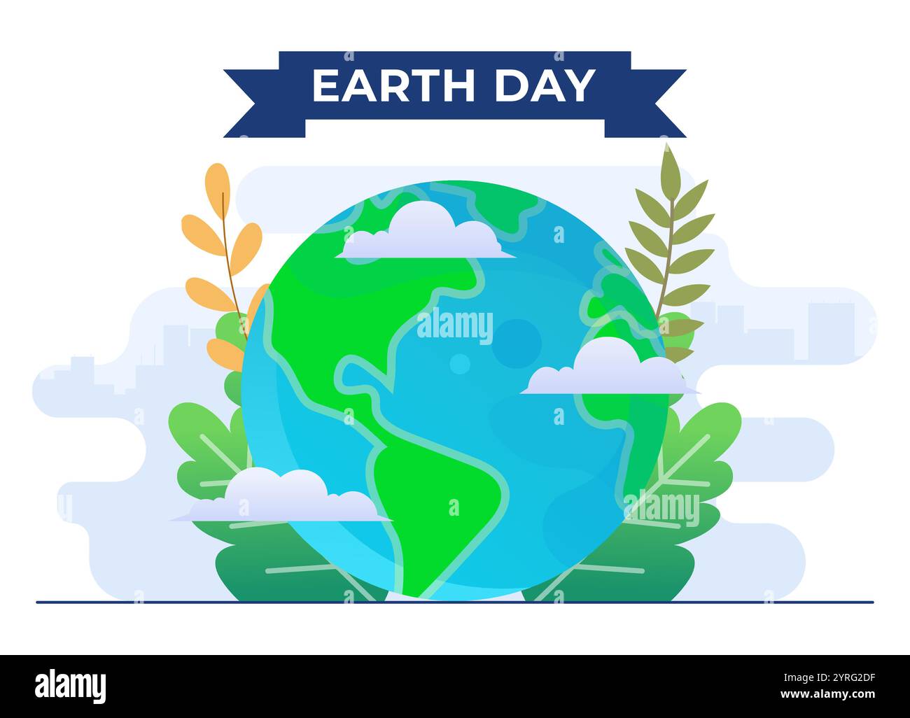 Earth Day concept flat vector illustration vector template for poster ...