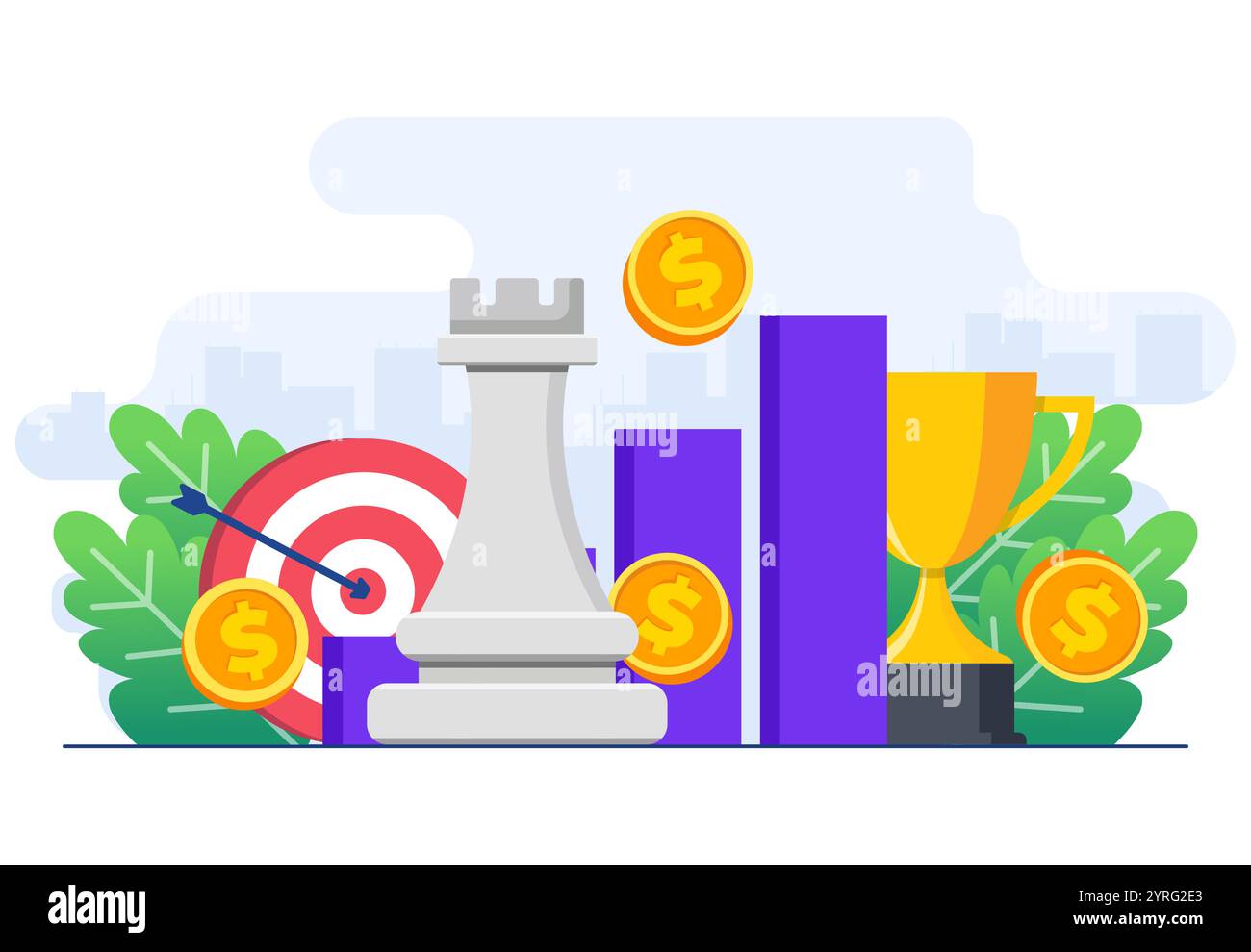 Business and marketing strategy concept flat vector illustration ...