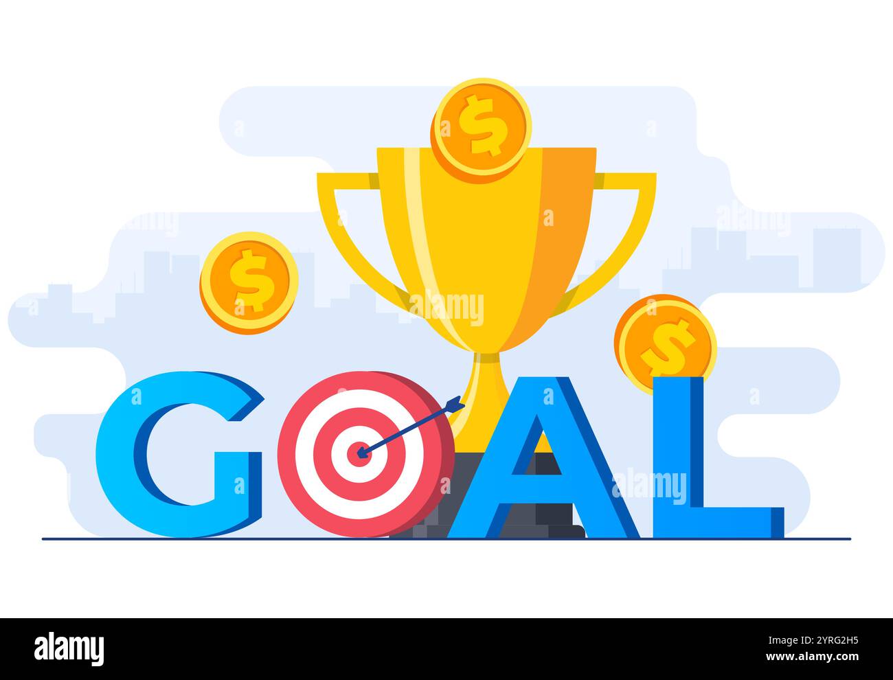 achieving financial goals concept flat vector illustration vector ...