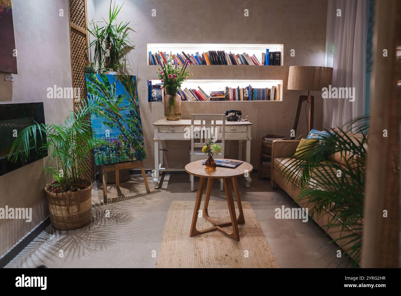 Marrakech Inspired Hotel Interior with Desk and Vintage Telephone Stock ...