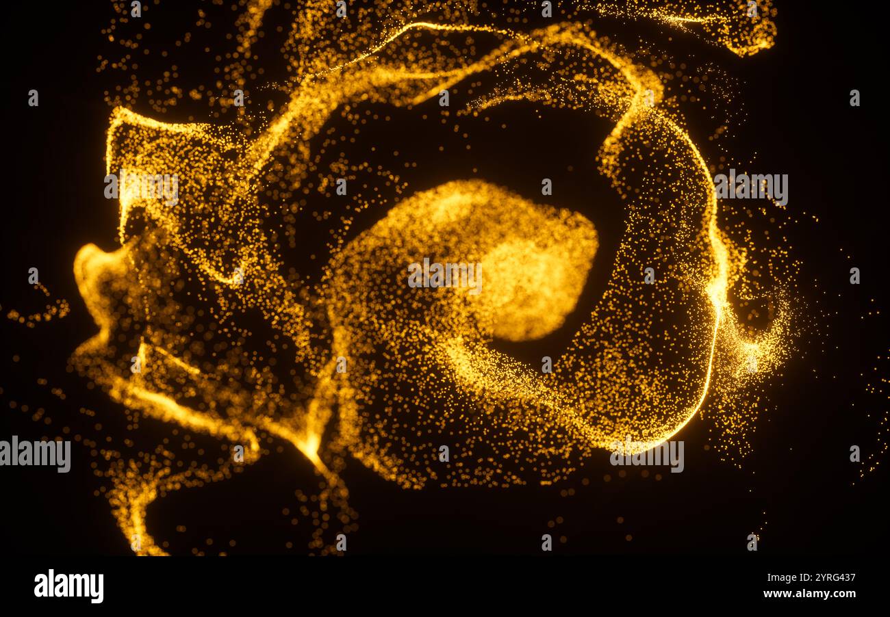 Abstract swirl golden particles hi-res stock photography and images - Alamy