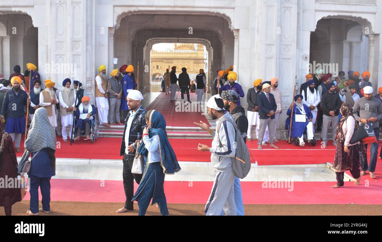 AMRITSAR, INDIA - DECEMBER 3: As per tankhah (religious punishment) awarded by Akal Takht, SAD ...