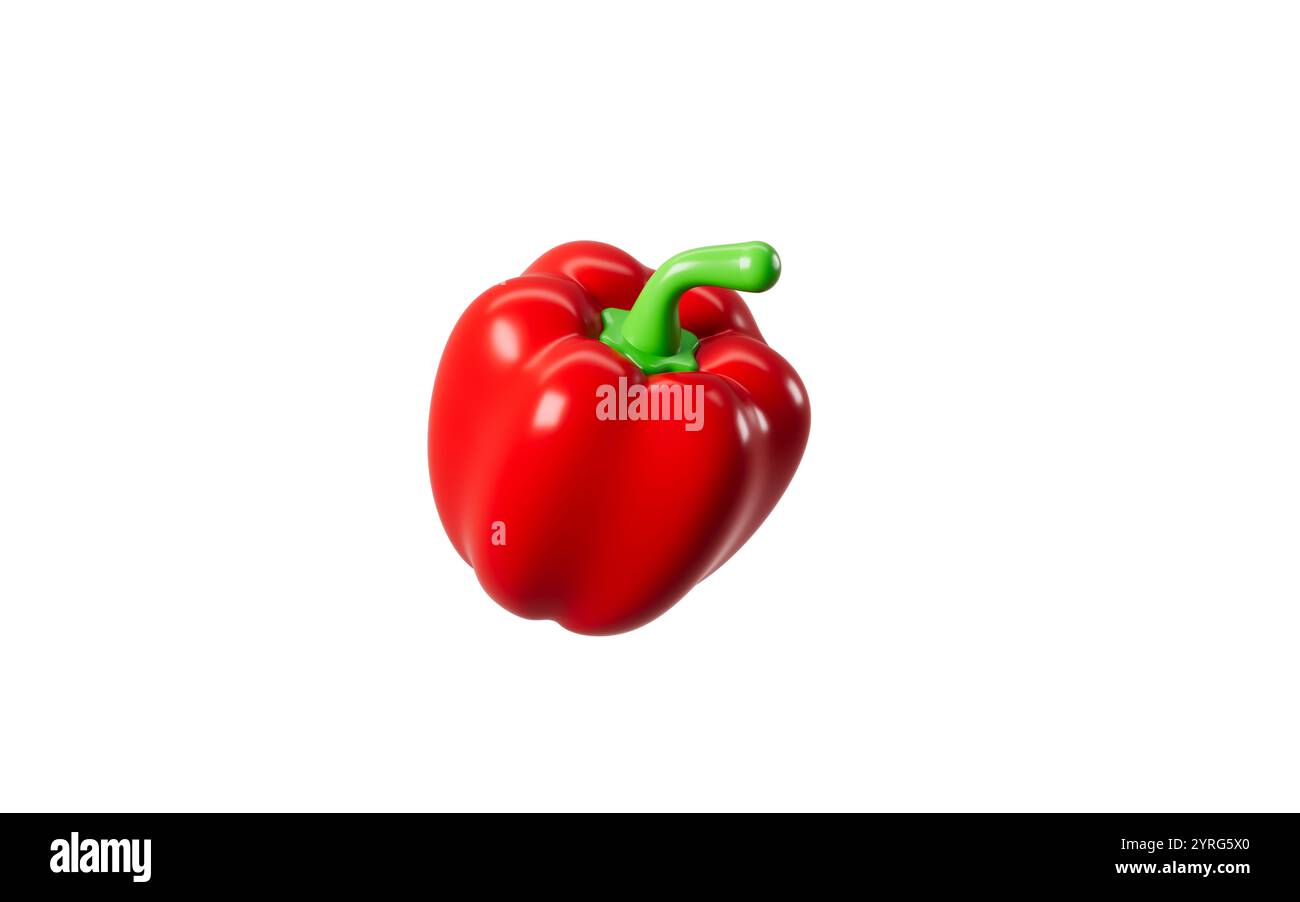 Cartoon sweet pepper, color pepper model, 3d rendering. 3d illustration ...