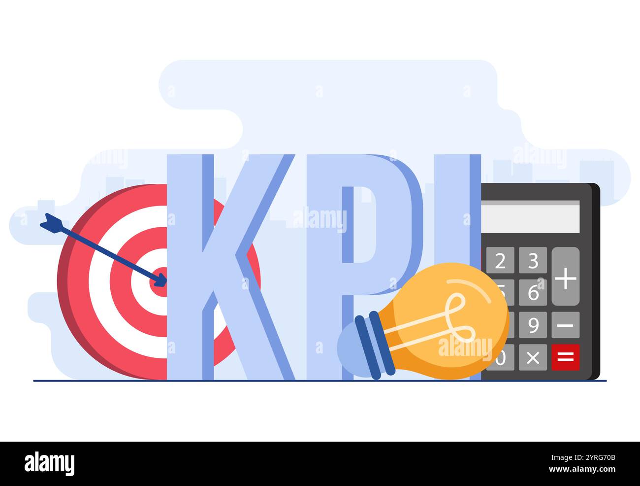KPI, Key performance indicators business technical concept flat vector illustration, Performance ...