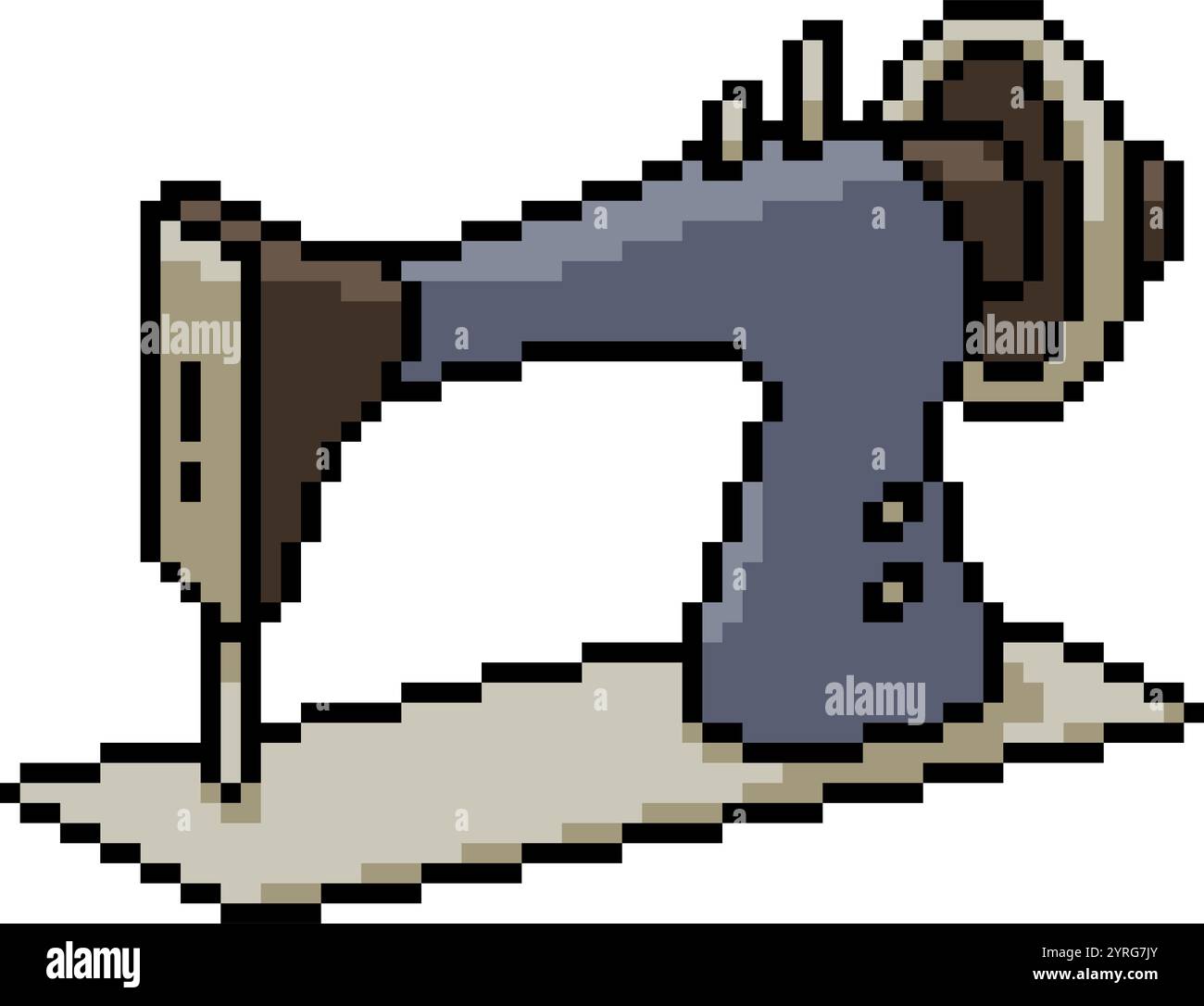 pixel art of old sewing machine isolated background Stock Vector Image ...