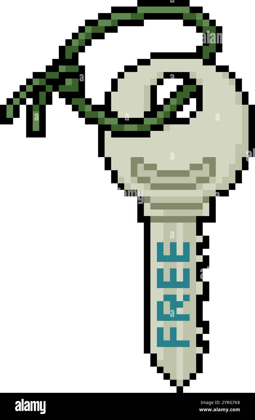 pixel art of free key open isolated background Stock Vector Image & Art ...