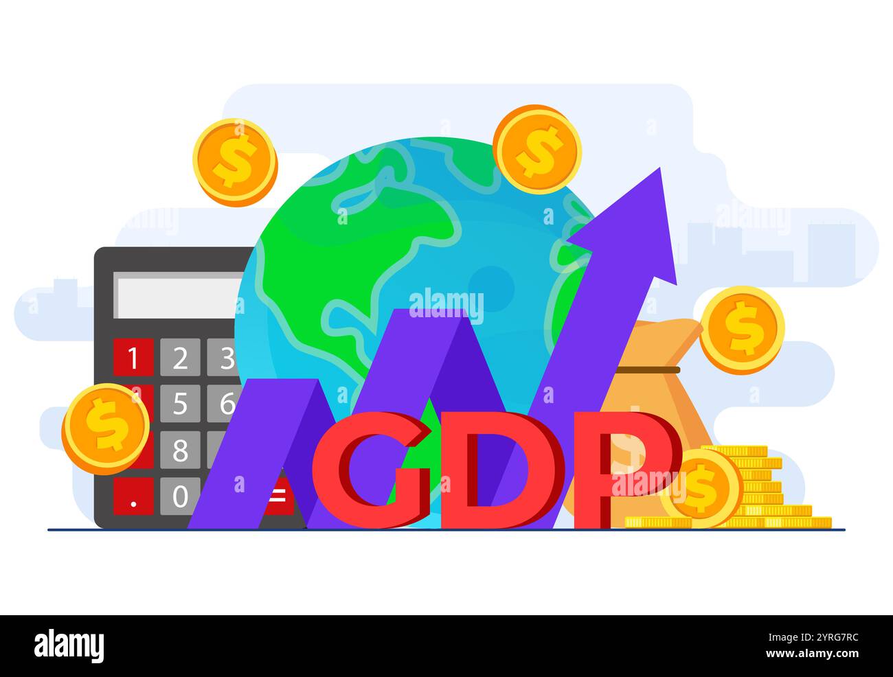 Gross domestic product concept flat illustration vector template ...